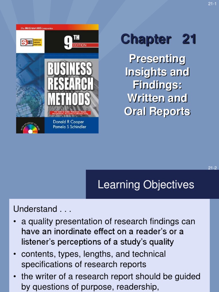Presenting Insights and Findings: Written and Oral Reports | PDF ...
