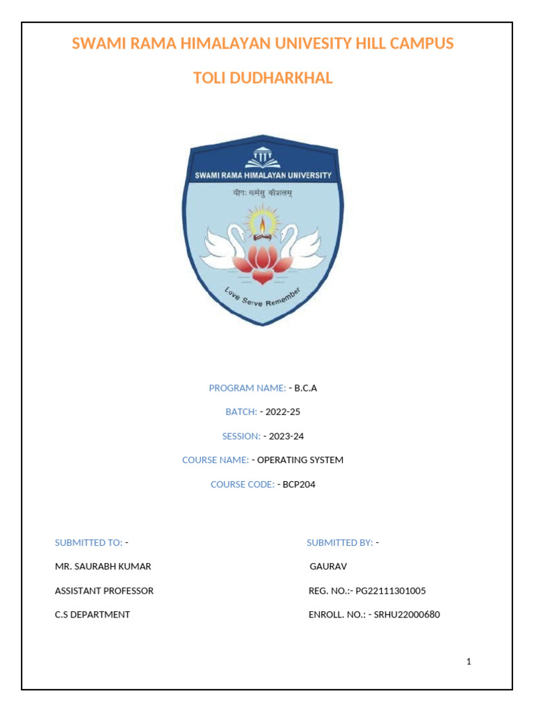 BCA Operating Systems Course Overview | PDF | Operating System ...