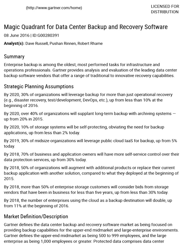 Gartner-Reprint-Backup-06 - 201606141436 - 2016 | PDF | Backup | Cloud Computing