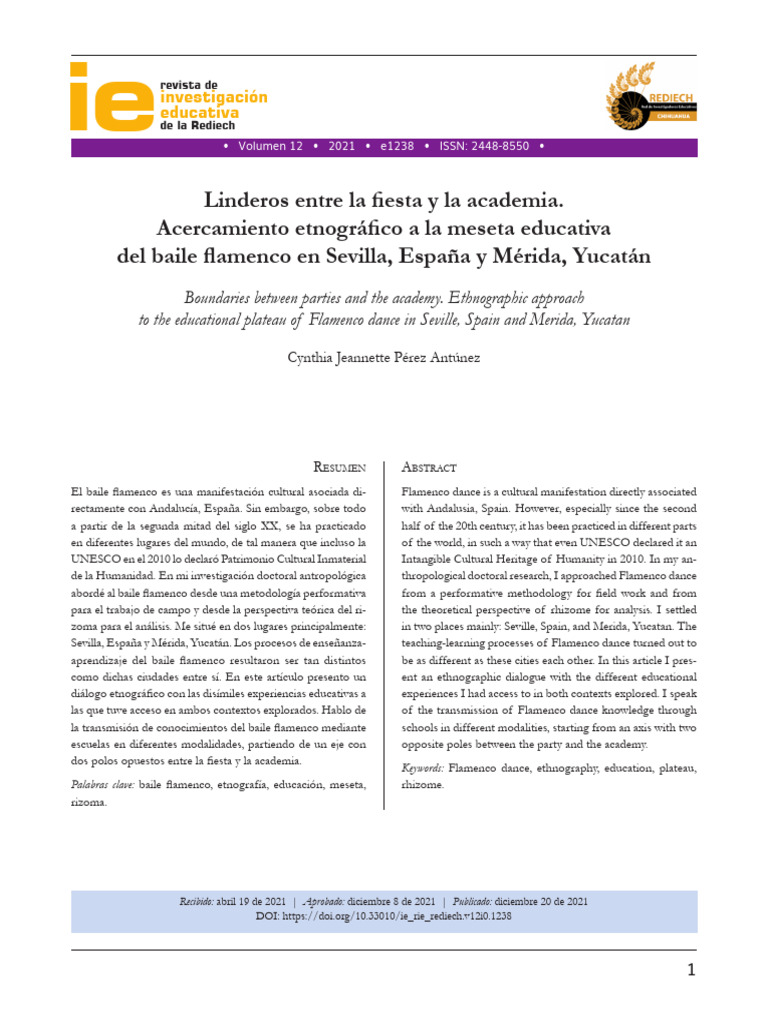 Linderos Entre La Fiesta y La Academia A | PDF | Bailes | Etnografía