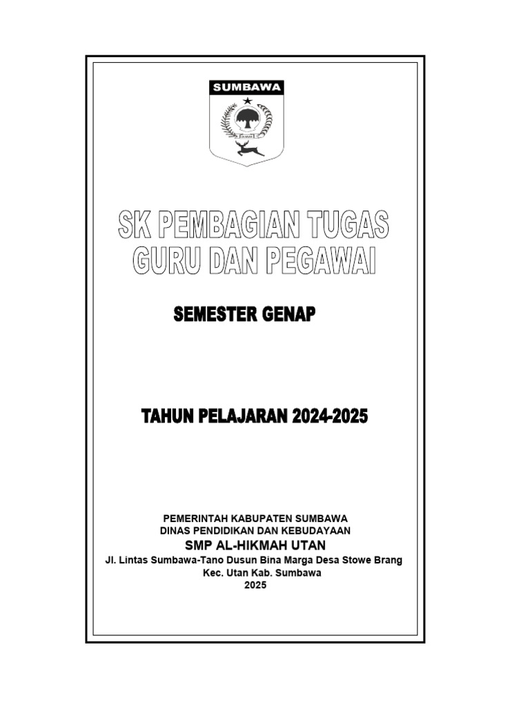 SK Pembagian Tugas THN 2024-2025 Genap | PDF