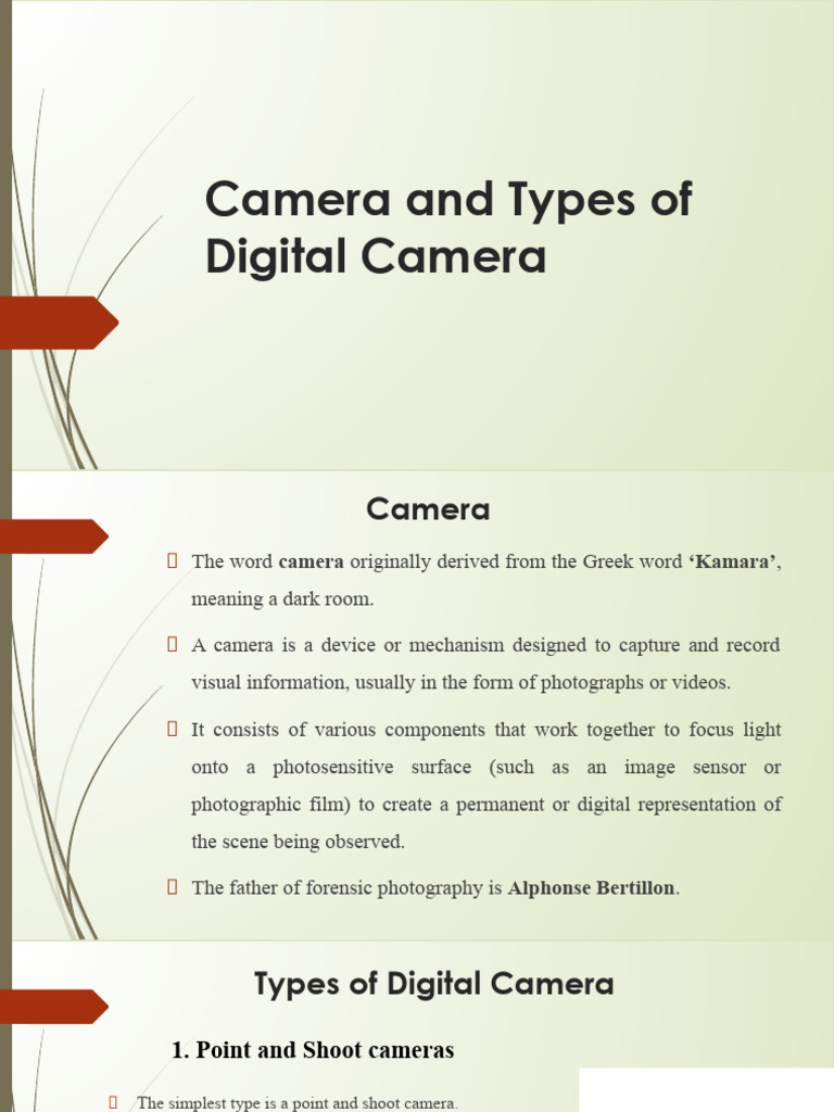Camera and Types | PDF | Camera | Digital Single Lens Reflex Camera