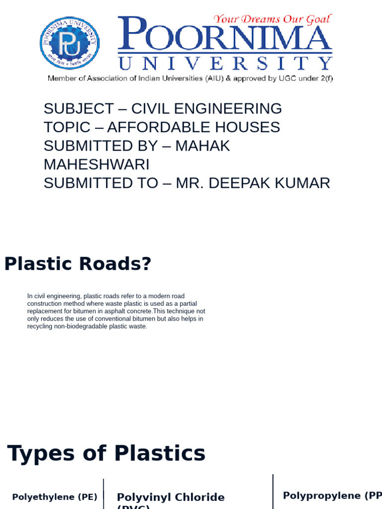 Plastic Roads in Civil Engineering | PDF | Plastic | Biodegradation