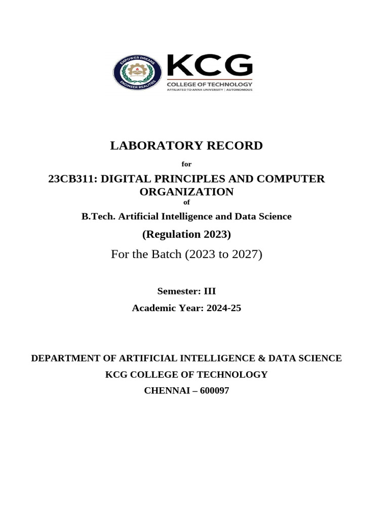 DPCO Lab Front Page AI &DS 2 | PDF | Artificial Intelligence | Intelligence (AI) & Semantics