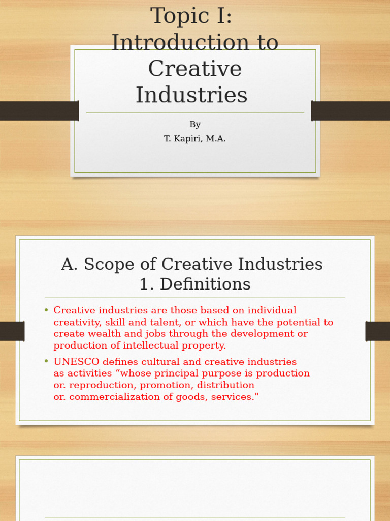 Topic 1 - Intro To Creative Industries | PDF | Economies