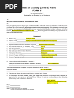 Form I For Gratuity Application | PDF