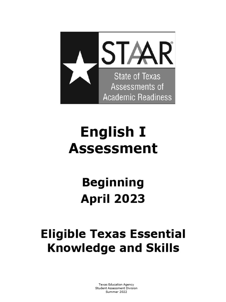 STAAR English I Assessment Overview | PDF | English Studies | Reading ...
