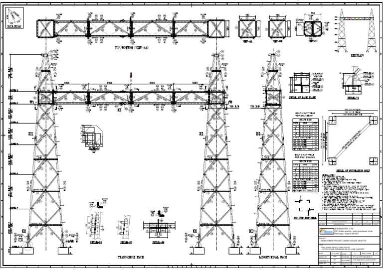 Structure Drawing For 66kv Line Gantry - r0 - Bhatiya | PDF