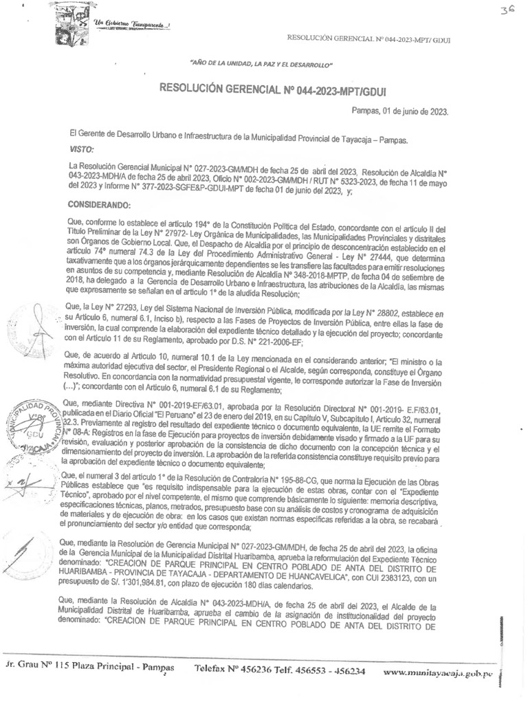 Resolucion de Reformulacion de Expediente Tecnico 20230703 215010 745 | PDF