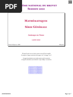 Sujet Brevet Math 2025 Étranger | PDF