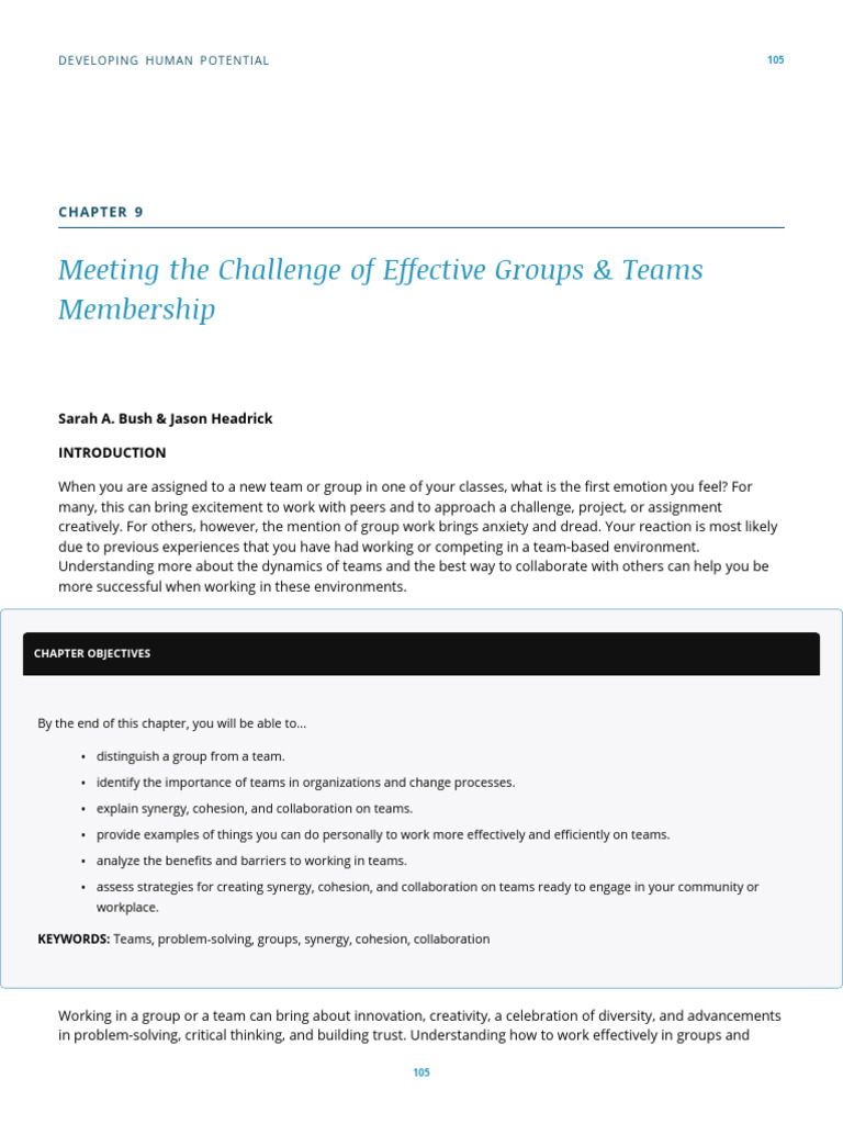 05 Chapter 9 Meeting The Challenge of Effective Groups & Teams ...