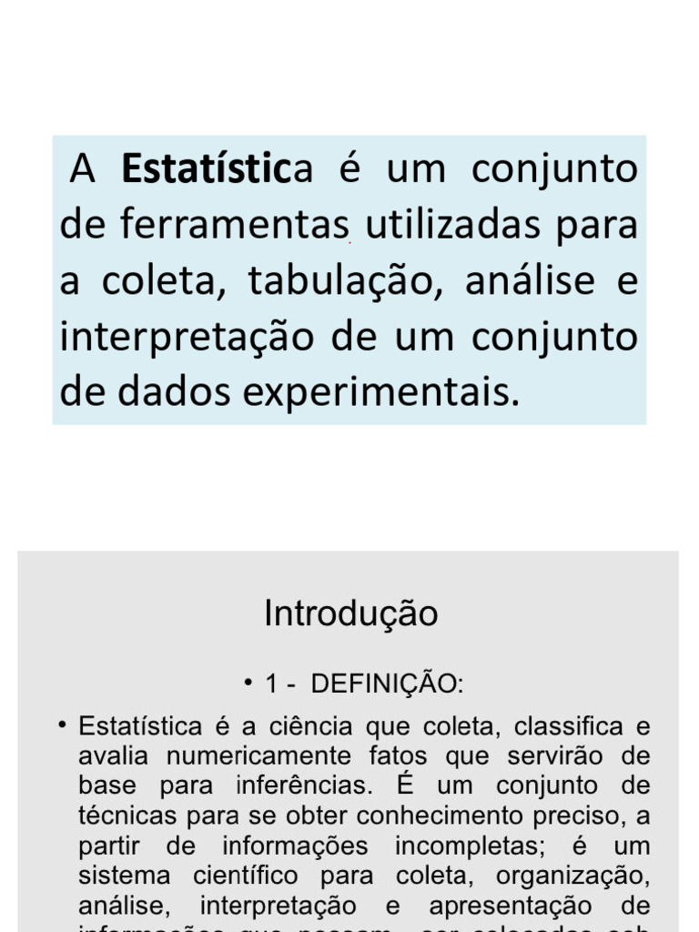 Fundamentos da Estatística: Tipos e Métodos | PDF | Estatísticas ...