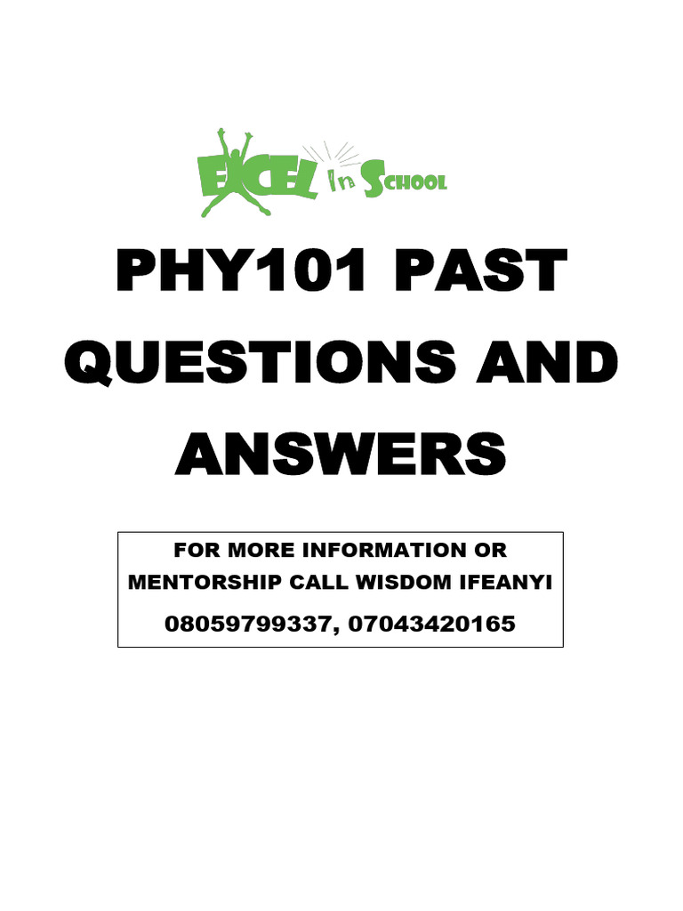 Phy101 Solved Questions | PDF