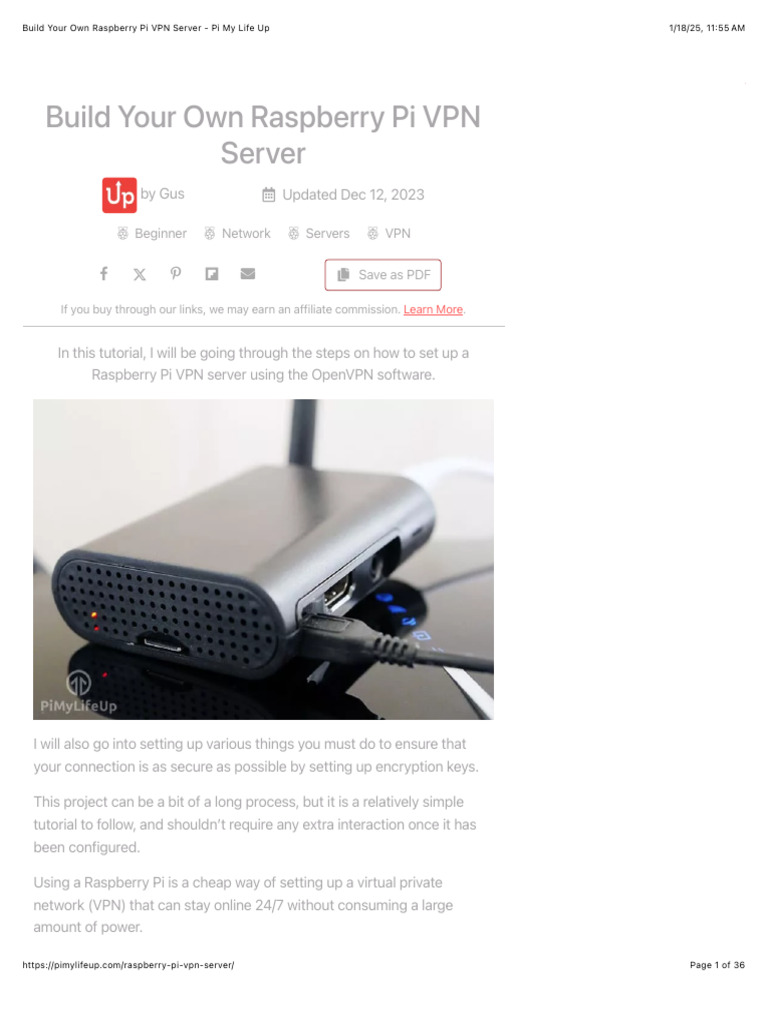 Raspberry Pi VPN Server Setup Guide | PDF | Domain Name System | Port ...