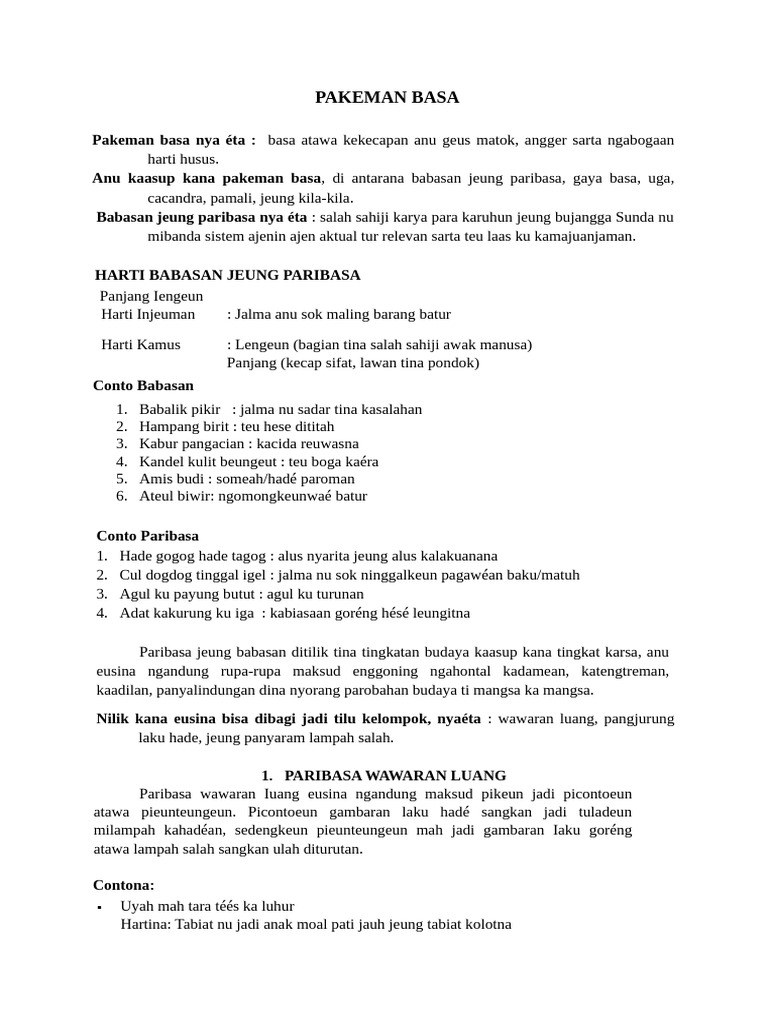 Babasan Jeung Paribasa | PDF