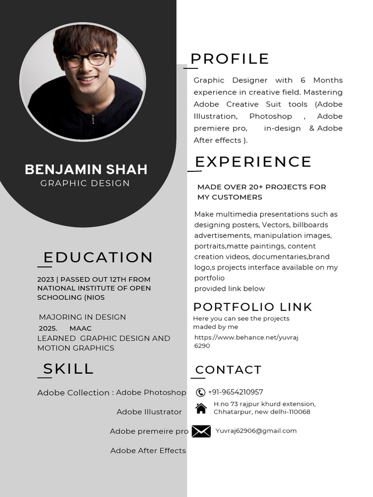 Grey and White Modern Graphic Design Resume | PDF