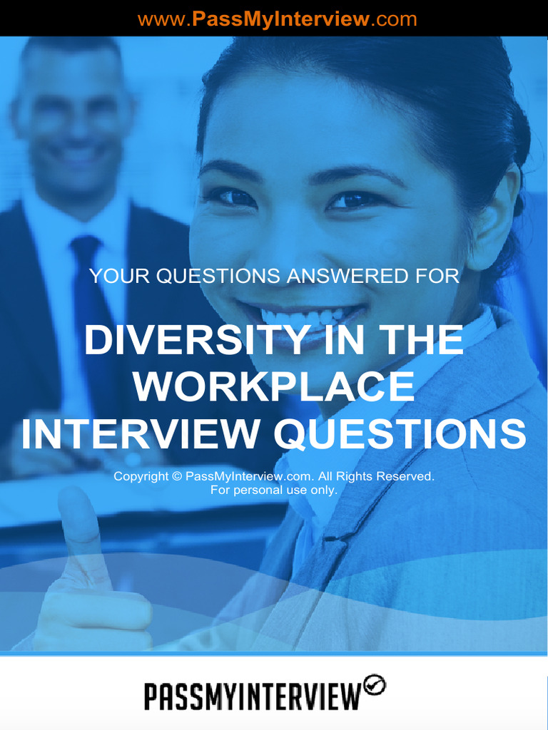 Diversity in The Workplace Interview Questions: Order ID: 0081249 | PDF ...