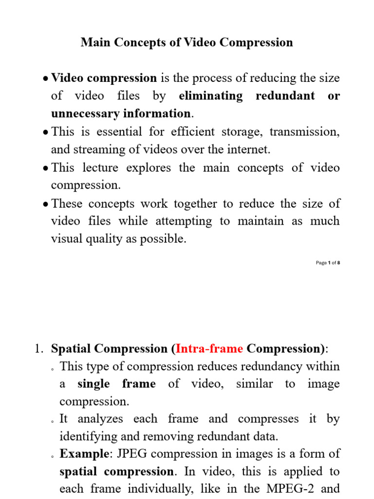 Intraframe vs Interframe Compression | PDF | Data Compression | Video