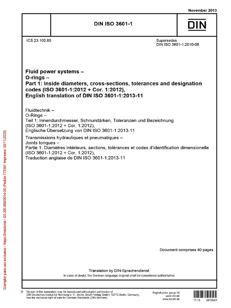Din Iso 3601-1 | PDF | International Organization For Standardization
