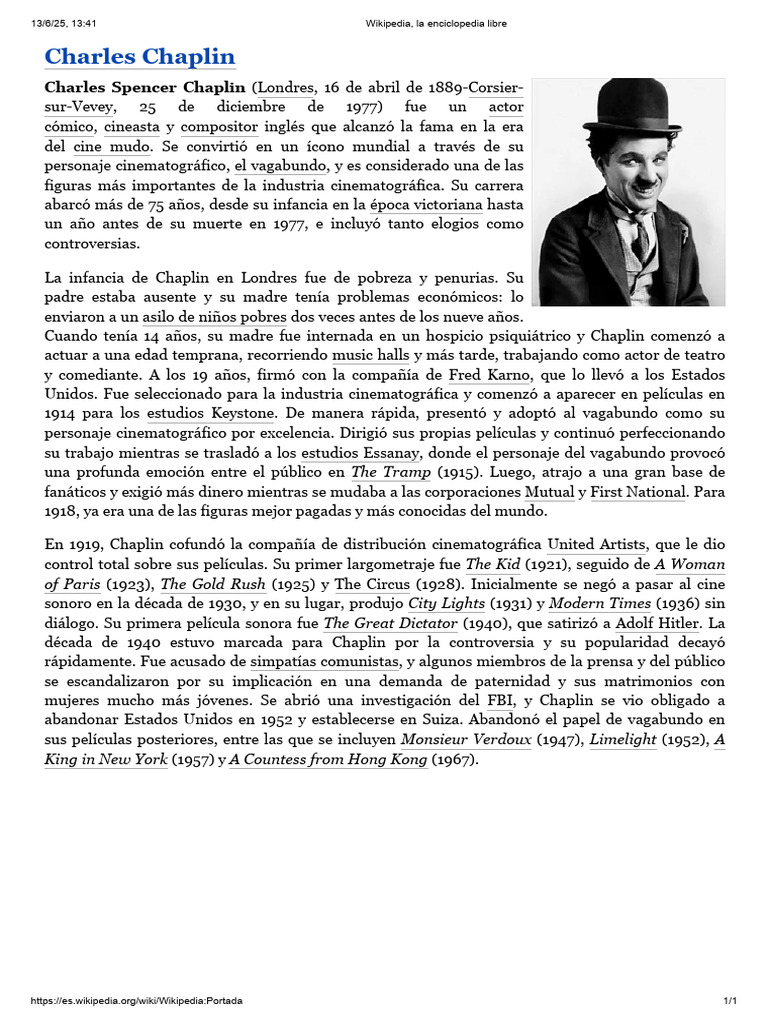Charles Chaplin | PDF | Charlie Chaplin