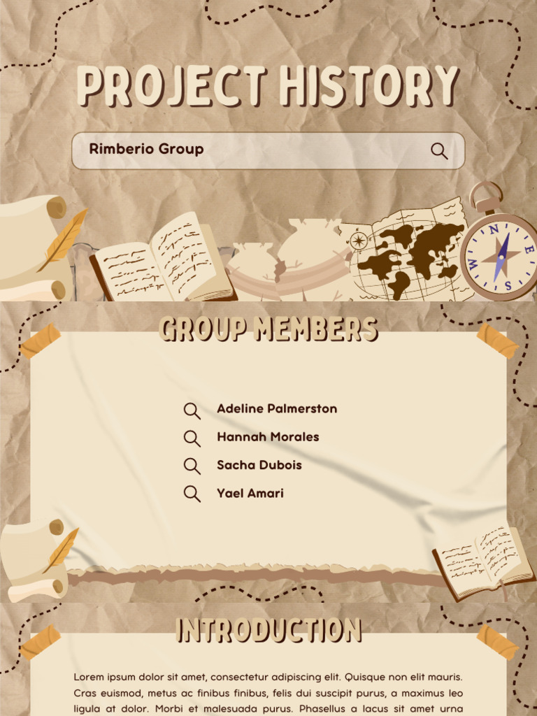 Brown and Beige Vintage Classic Illustration Paper Project History ...