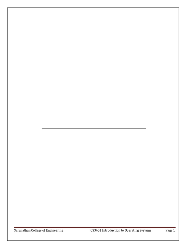 Cs3451 - Introduction To Operating Systems QB | PDF | Operating System | Process (Computing)