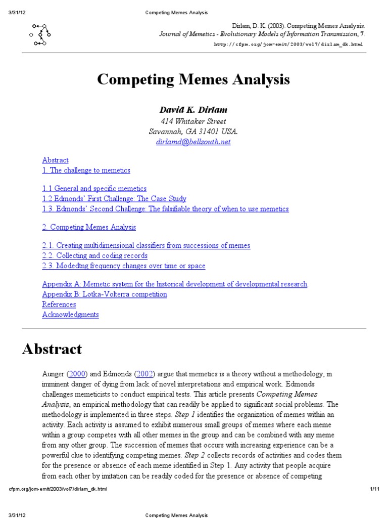 Competing Memes Analysis | PDF | Logistic Function | Meme