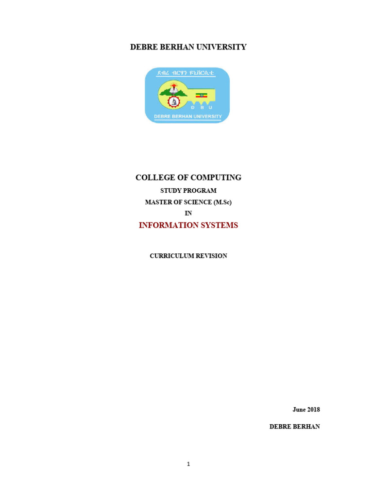 Revised Information Systems Curriculum For M.sc. Program (Sep 2017) | PDF | Unified Modeling ...