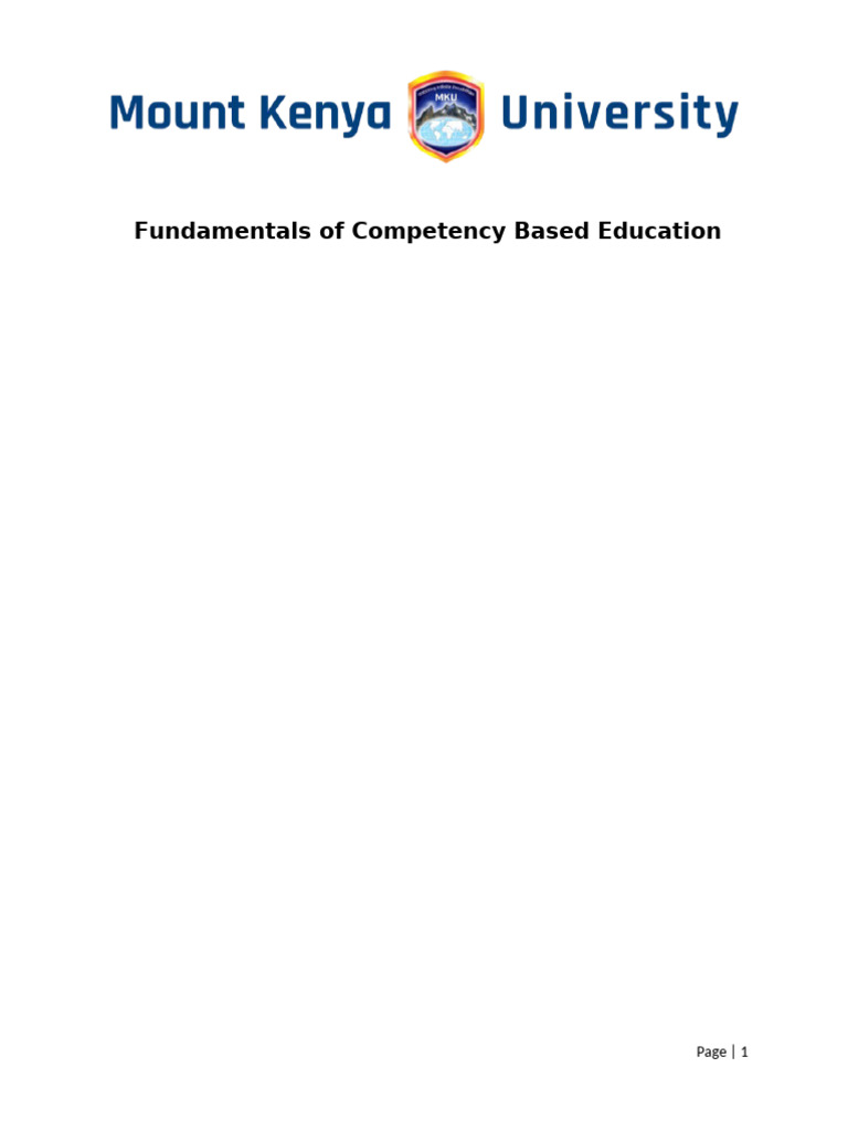 Fundamentals of Competency Based Education | PDF | Learning | Educational Assessment