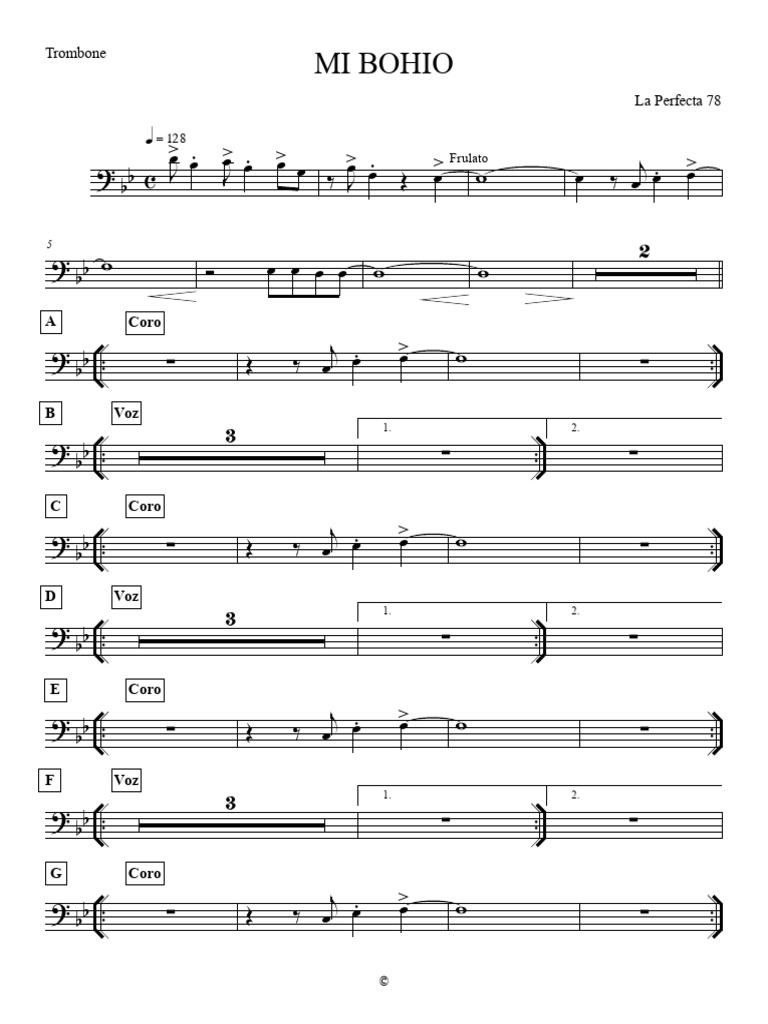 Mi Bohio - Trombone | PDF