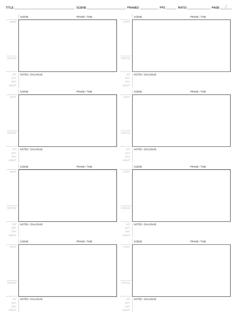 Storyboard Template A4 No Borders | PDF