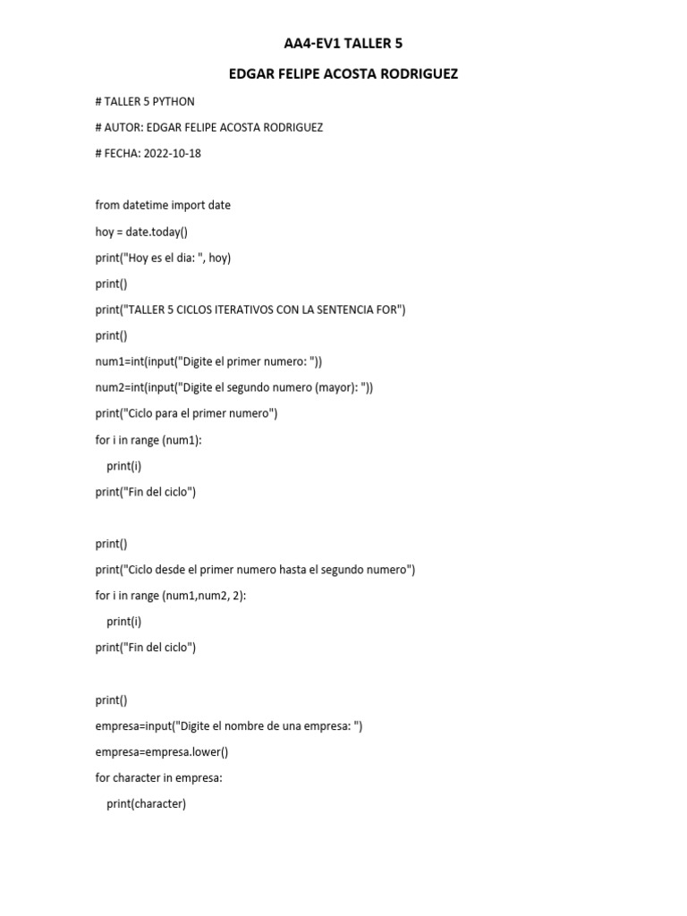 AA4-EV1 Taller 5 | PDF