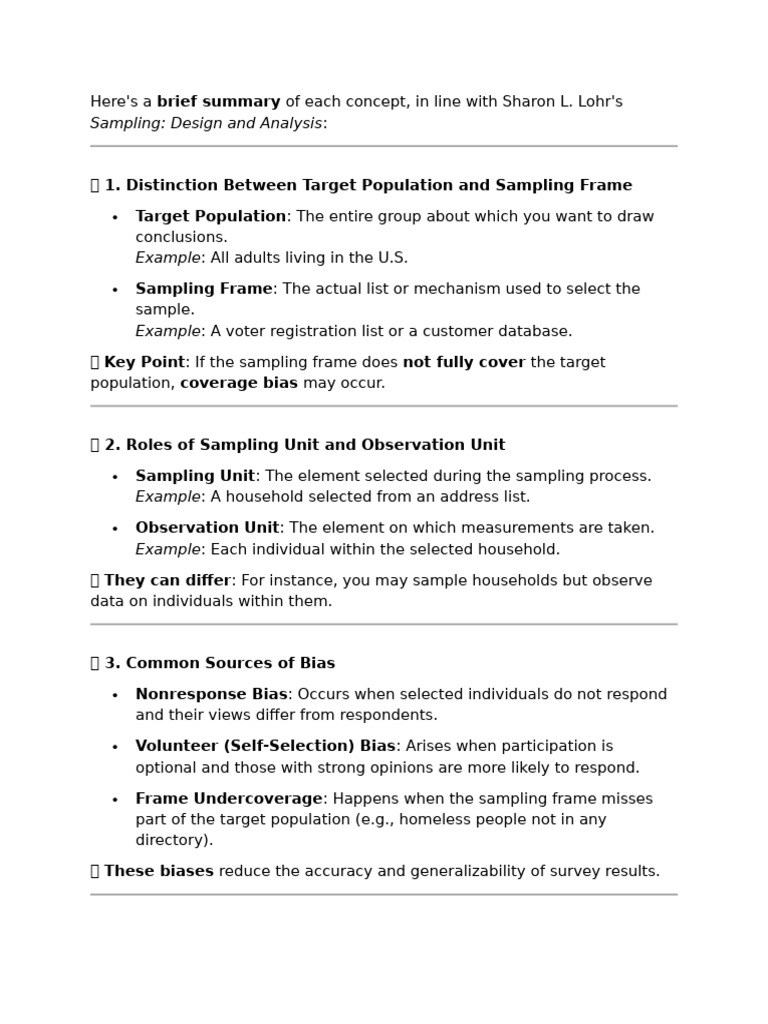 Notes - STA 5313 01F Theory of Sample Surveys With Applications | PDF ...
