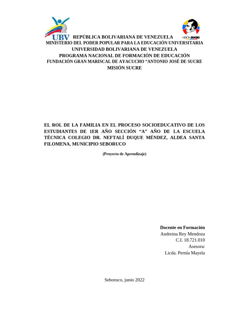 Proyecto 2 | PDF | Familia | Escuelas