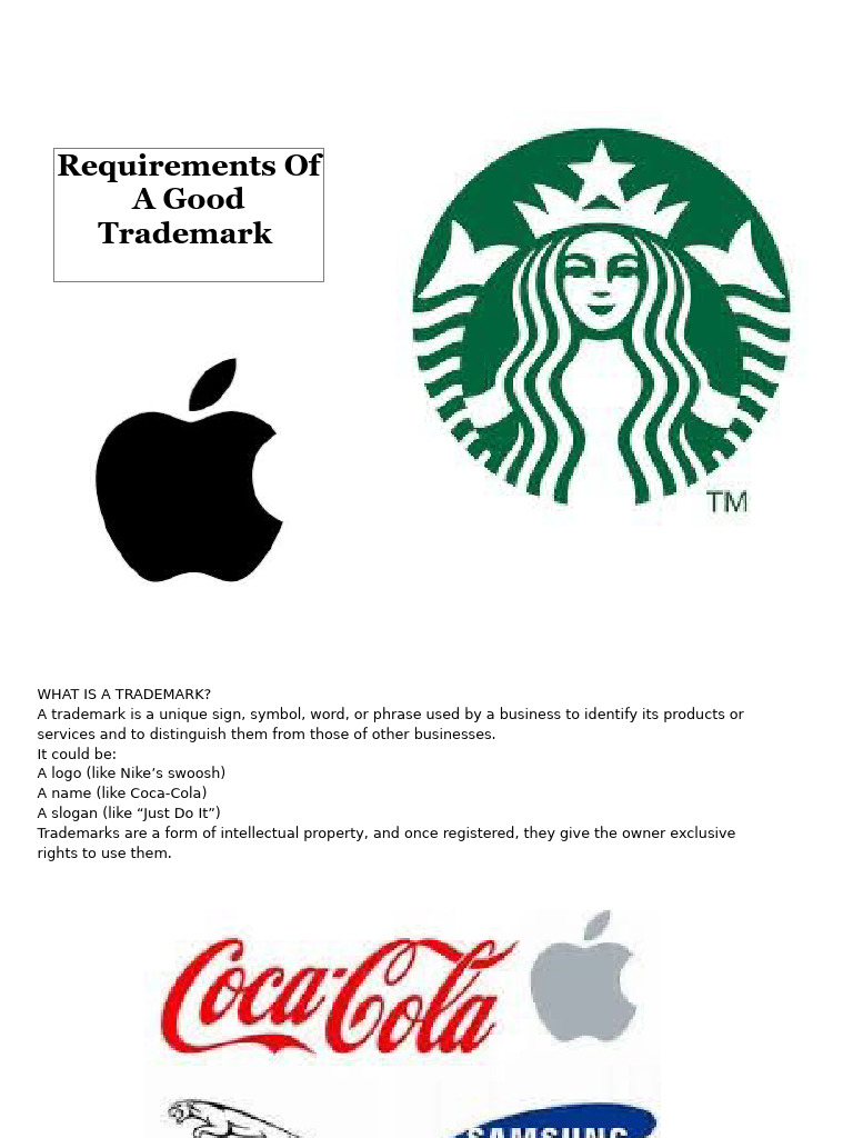 Requirements of A Good Trademark | PDF