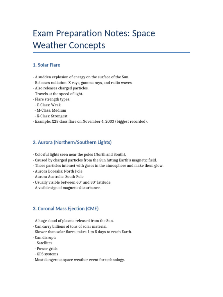 Space Weather Notes | PDF