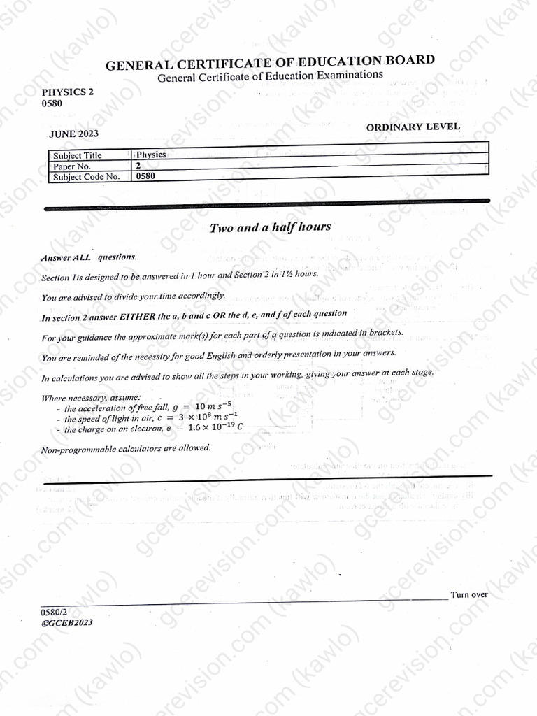 Ol 2023 Physics 2 | PDF