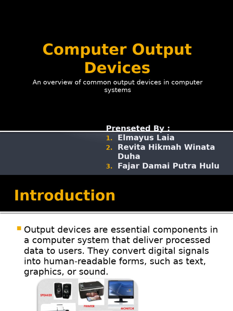 Group 3 Computer Output Devices | PDF