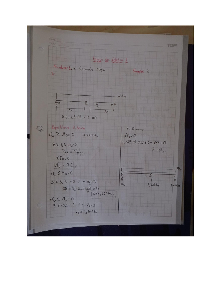 Examen de Estatica | PDF