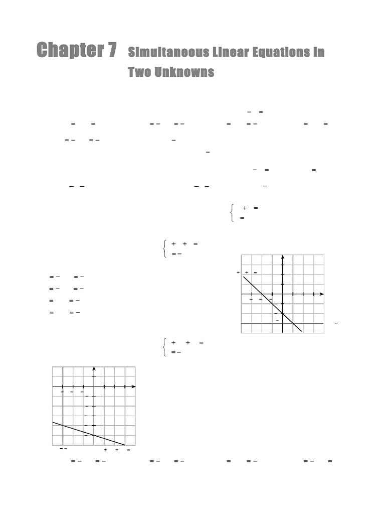 S2 CH 7 Simultaneous Linear Equations in Two Unknowns Q | PDF ...