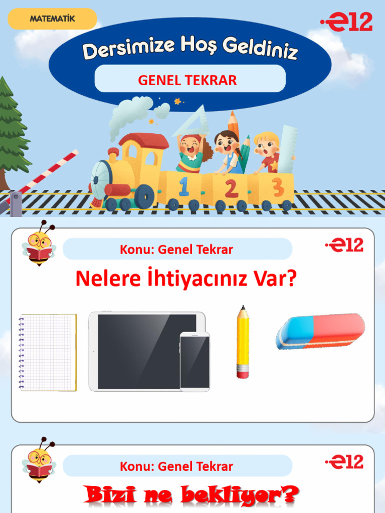 3.sınıf - E12 - Genel Tekrar - 27 Mayıs | PDF