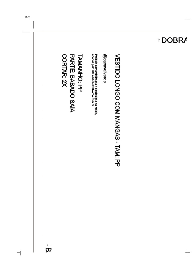 PP - Vestido Longo Com Mangas - Formato A4 | PDF