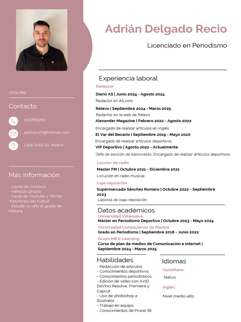 CV Adrián Delgado Recio | PDF