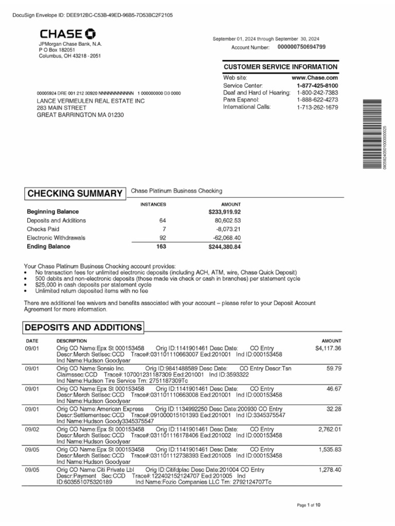 Chase Business Bank Statement | PDF