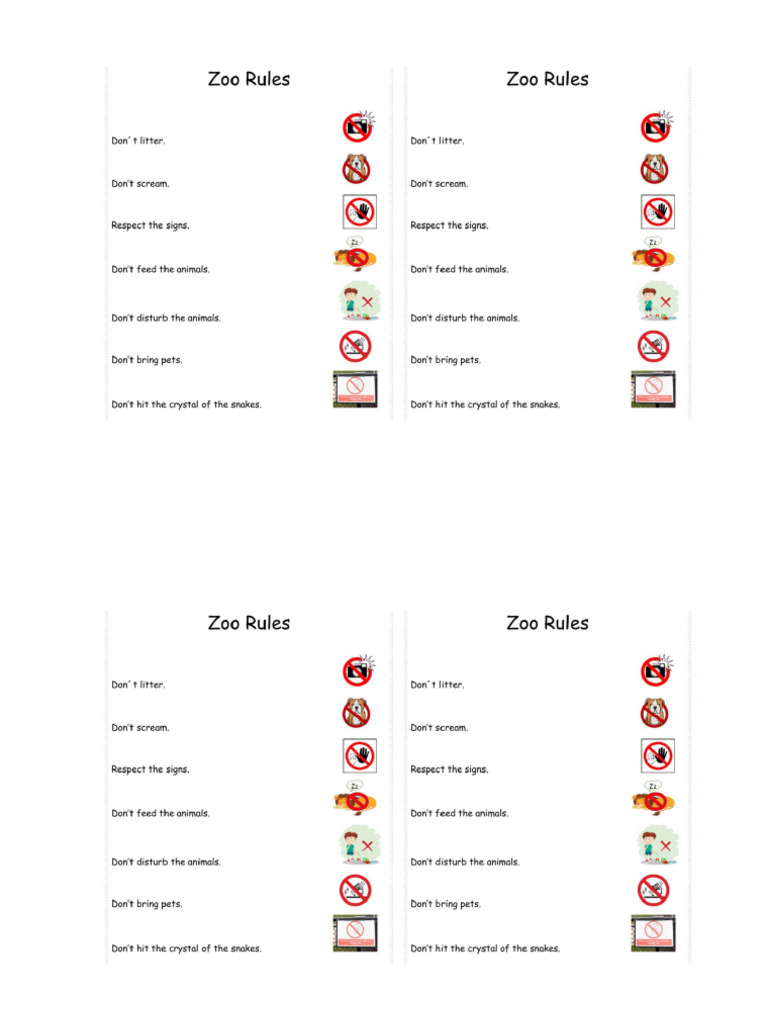 Zoo Rules | PDF