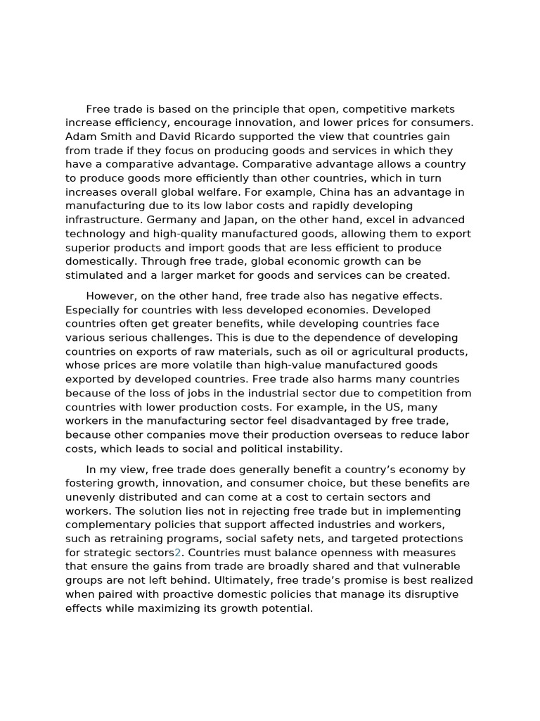 Task 2 - B.inggris Niaga - Roi Nafiyatul Fitroh (053297884) | PDF | Free Trade | Trade