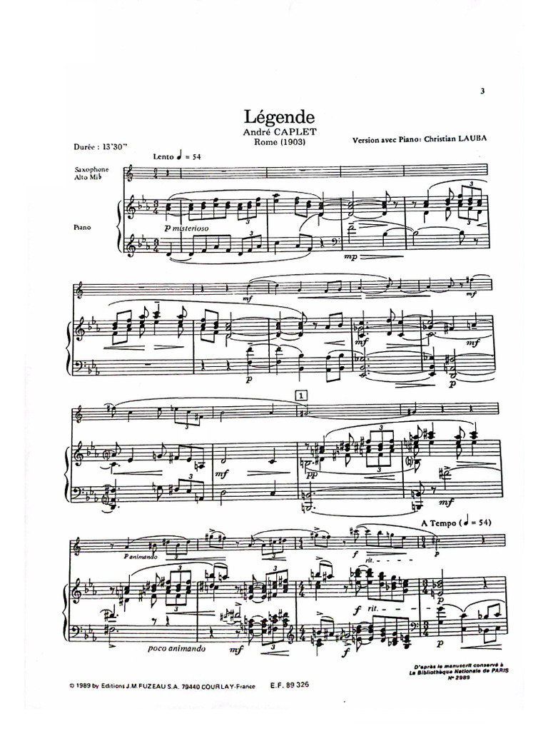 A. Caplet Legende Piano | PDF