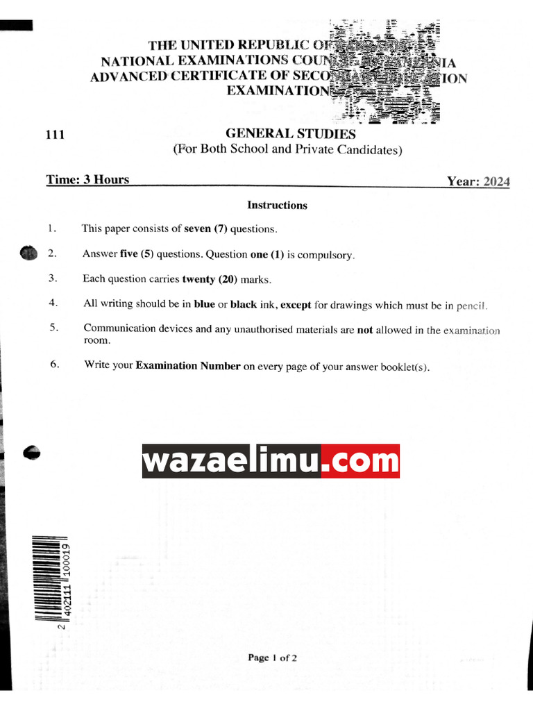 GeneralStudies F6 2024 | PDF