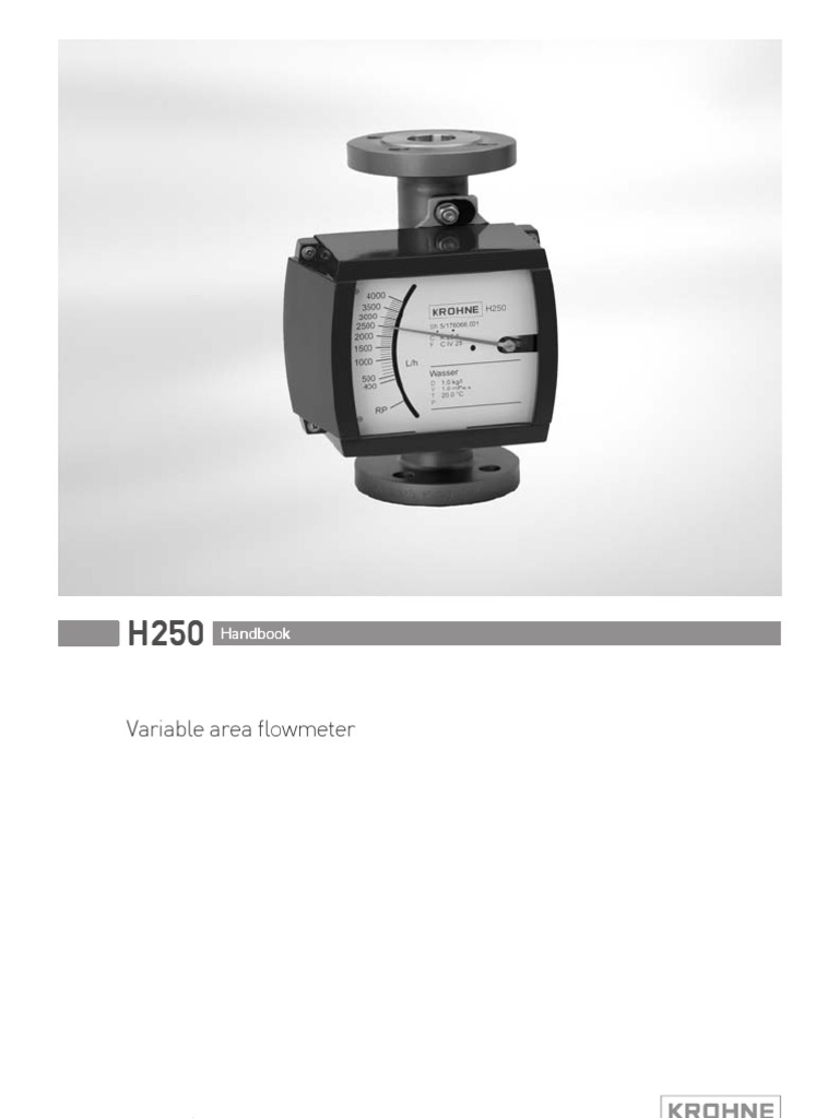 H250 H250 H250 H250: Variable Area Flowmeter | PDF | Power Supply | Switch