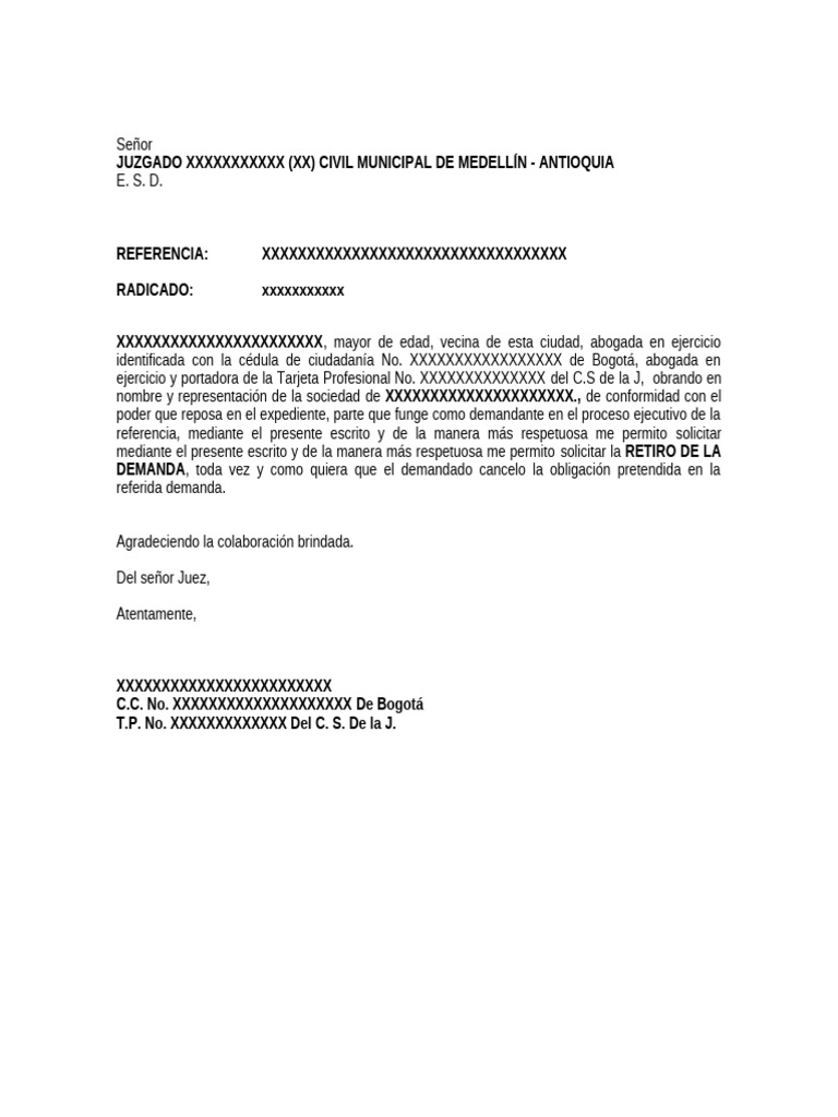 Memorial Retiro Demanda | PDF